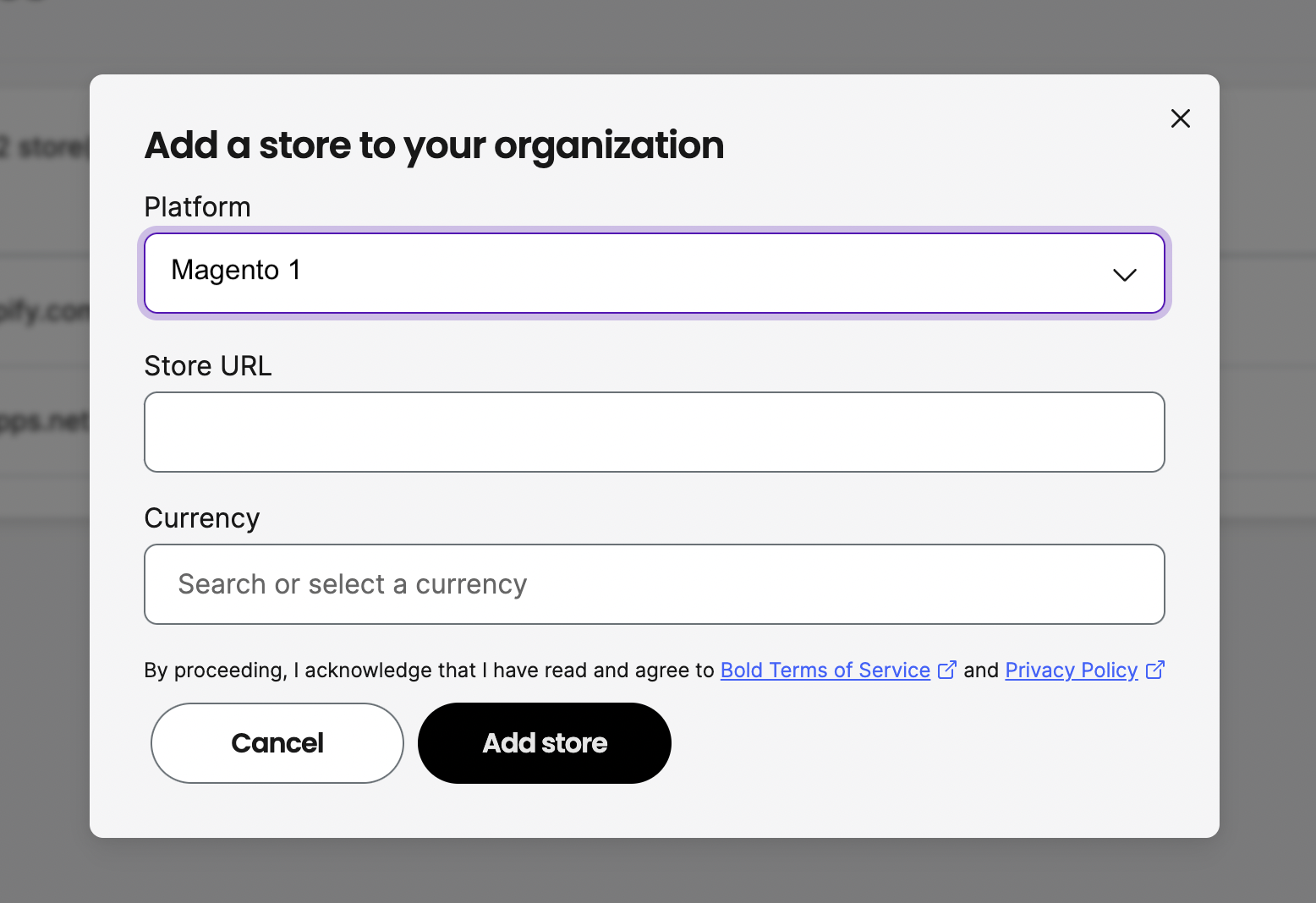 Add and Remove Stores within Account Center – Bold Commerce Help Center