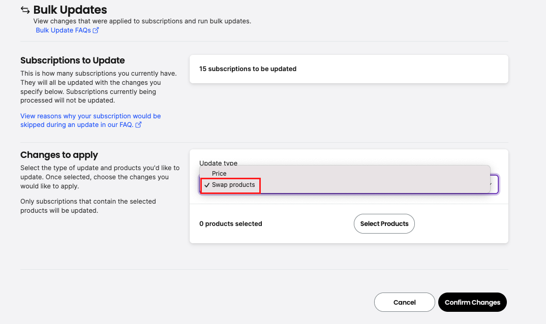 Bulk Product Swap in Subscriptions for Shopify Checkout – Bold Commerce Help Center